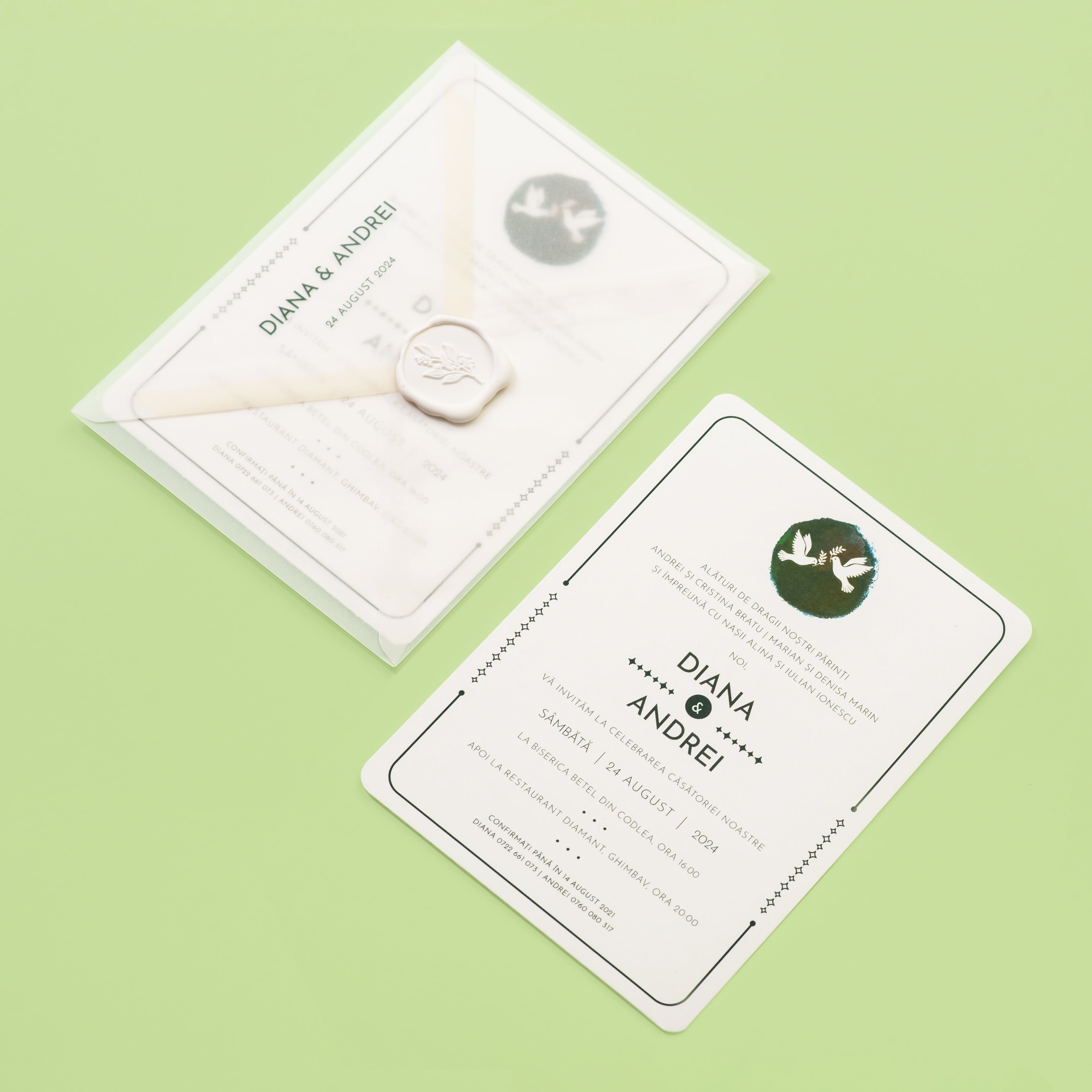Classical perspicuum, invitație nuntă, handmade – Mémoires